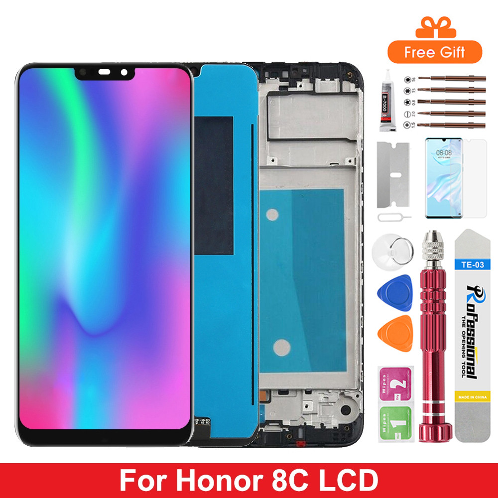 For Honor 8C LCD Display Touch Screen Digitizer Assembly With Frame for ...