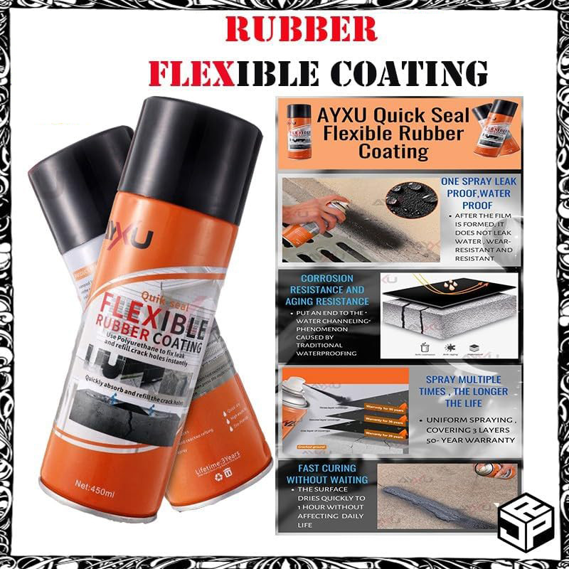 Quick Seal Flexible Rubber Coating REPAIR SPRAY leakproof 450ML ...
