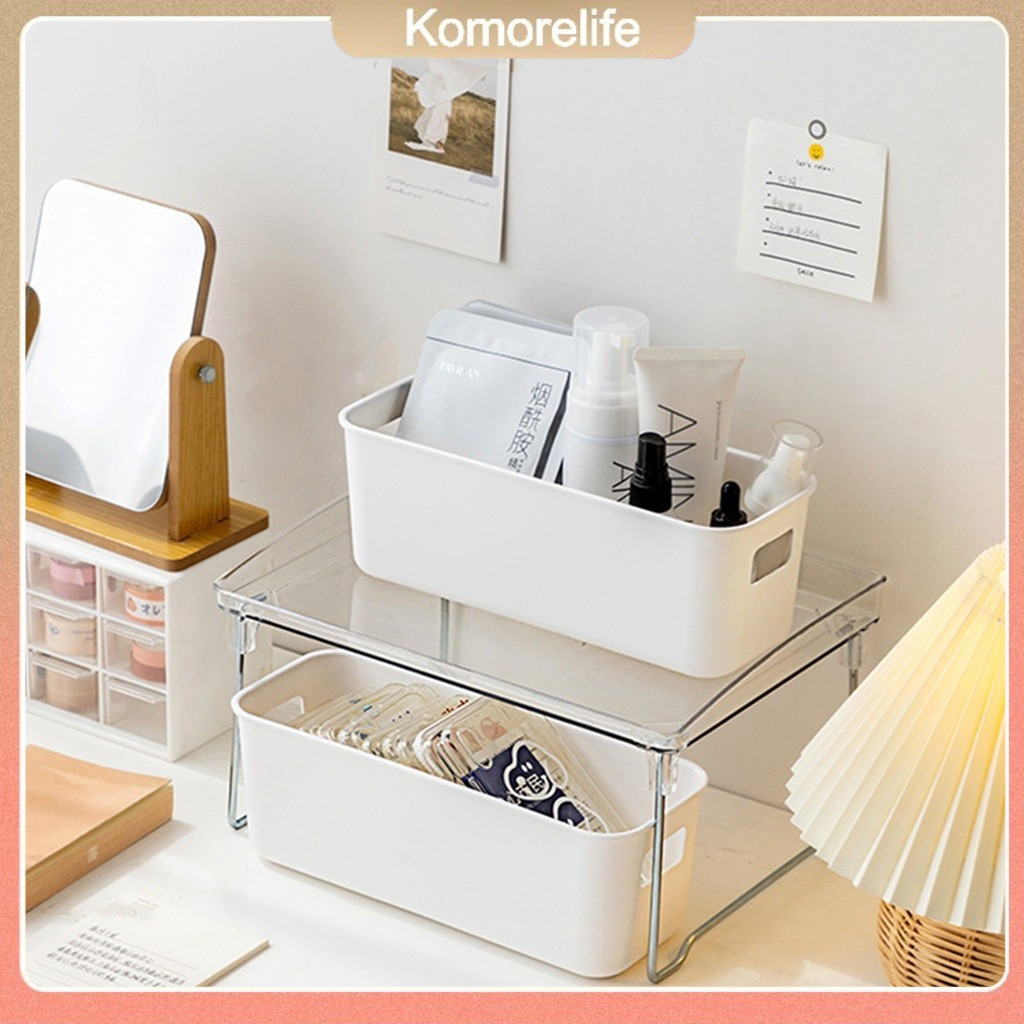 White Desktop Storage Box Multi-functional Cosmetic Kitchen Storage Box ...