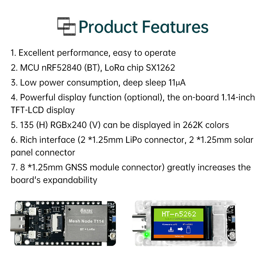 DIYMORE Node T114 Lorawan development board NRF low-power support ...