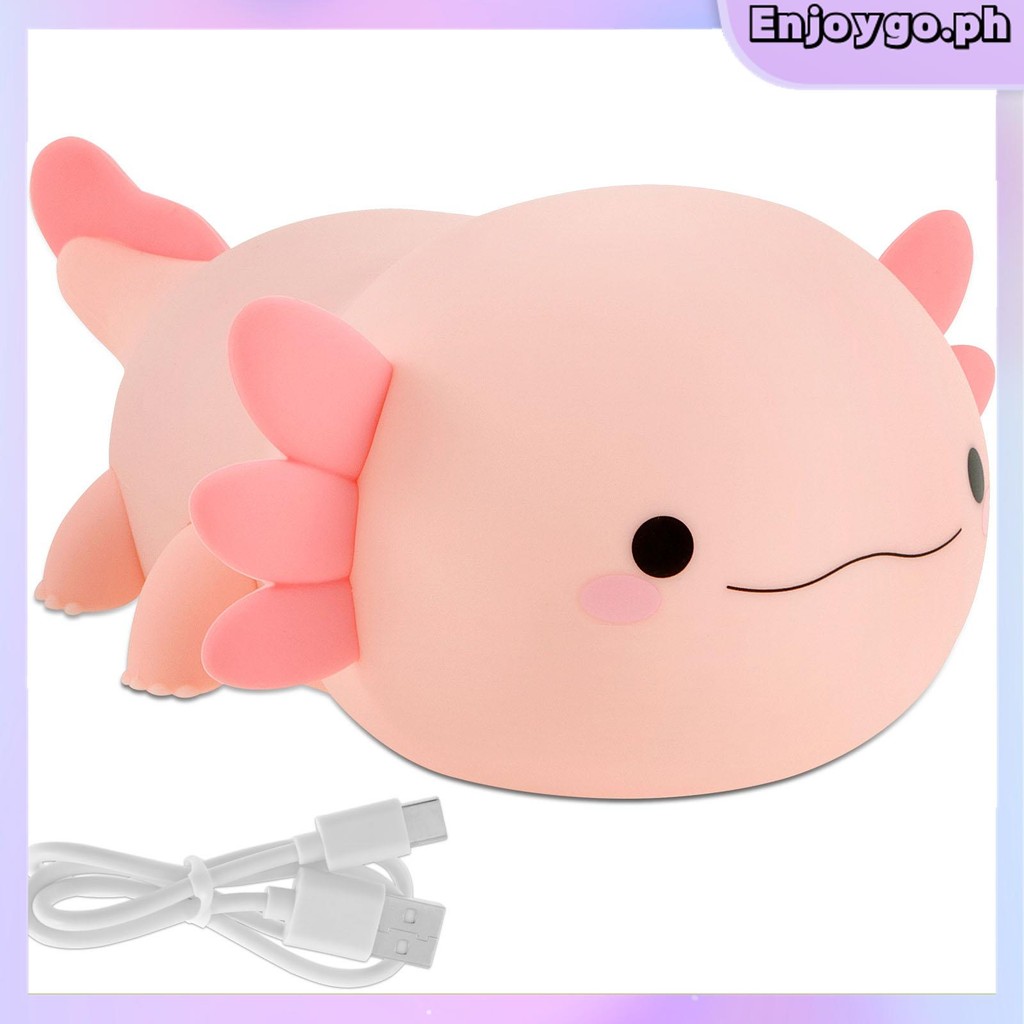 Axolotl Night Light 1200 mAh Cute Axolotl Tap Lamp Silicone Mini Table ...