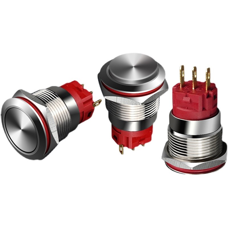 m22mm metal button switch m16 19 self-reset self-locking start chassis ...