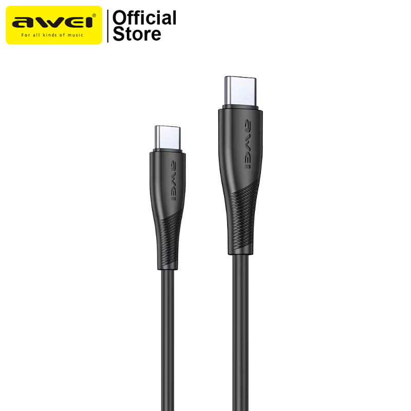 Awei CL-182C Fast Charging Cable Type-C to Type-C PD60W 1m Data Sync ...