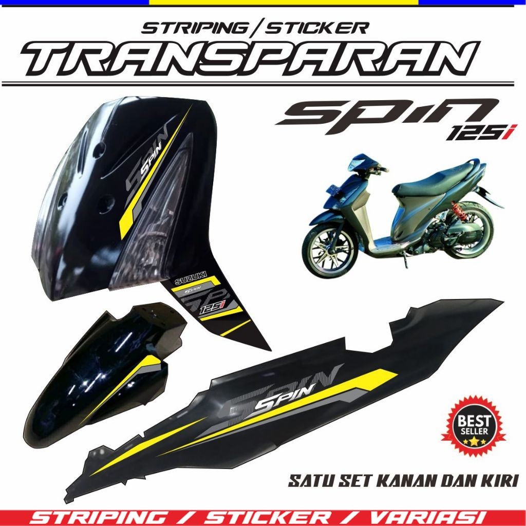 Suzuki SPIN 125 2006 Transparent STRIPING Sticker Variations Simple ...