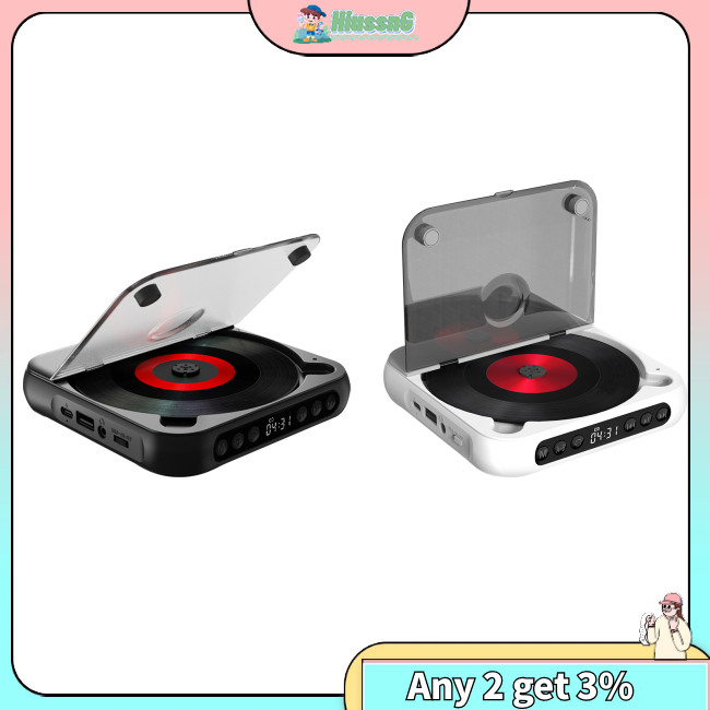 HUS Portable CD Player, V5.3 Wireless Walkman CD Player Anti-Skip ...
