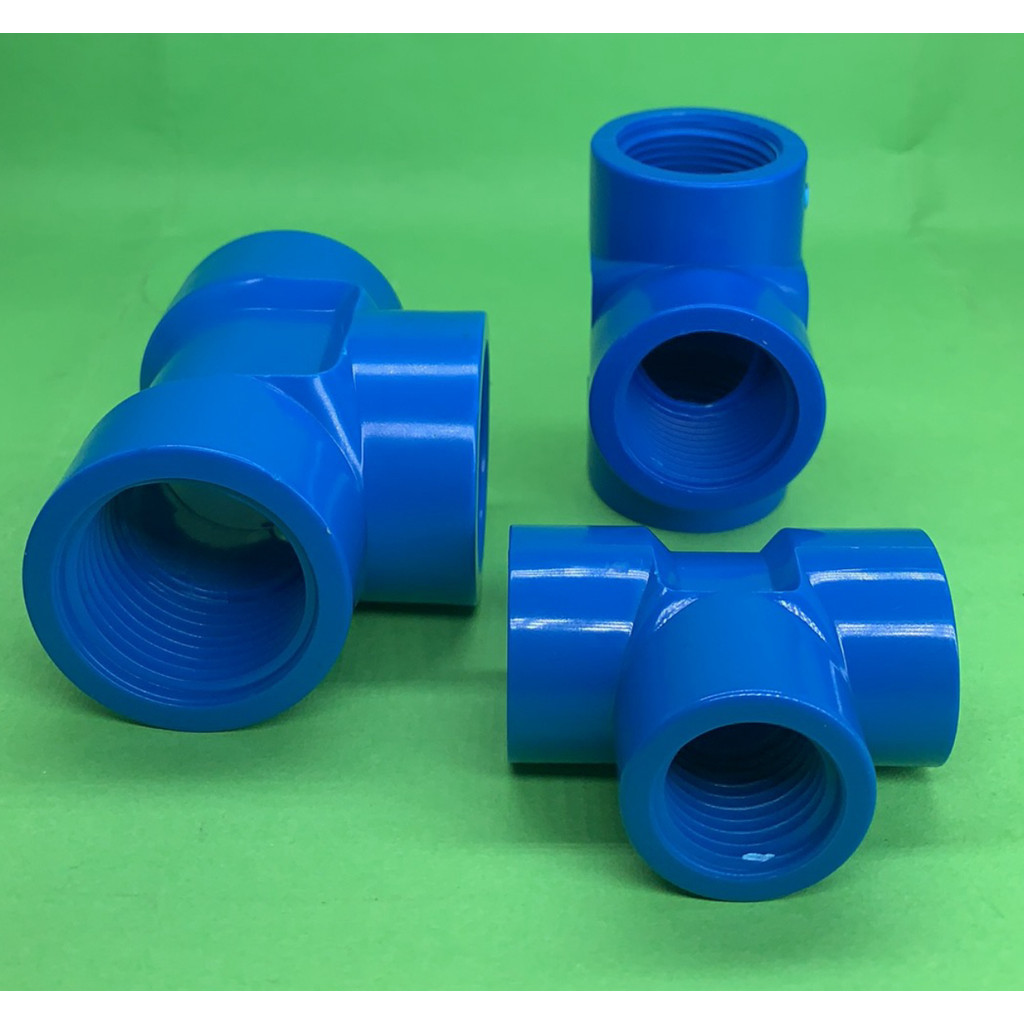 Pvc blue fittings full Tthreaded tee 20mm 25mm 32mm | Shopee Philippines