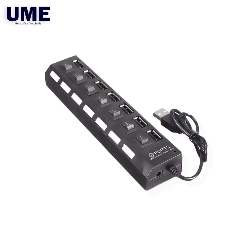 Multi Port USB Splitter 7 in 1 USB Hub with High Speed Individual ON ...