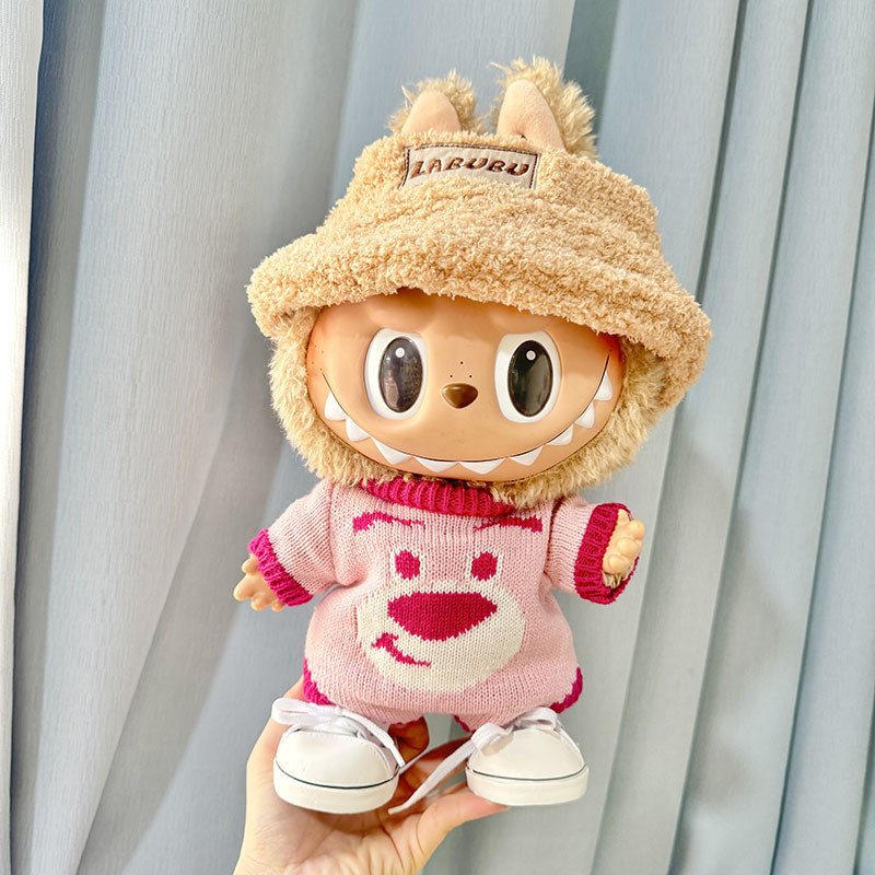 LABUBU POP MART Zimomo 38cmPlush Doll Smiling Face Strawberry Bear ...
