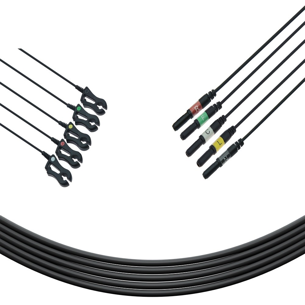 Compatible with MEC 1000/MEC 1200 ECG Leadwire, 5 lead clip Din carbon ...