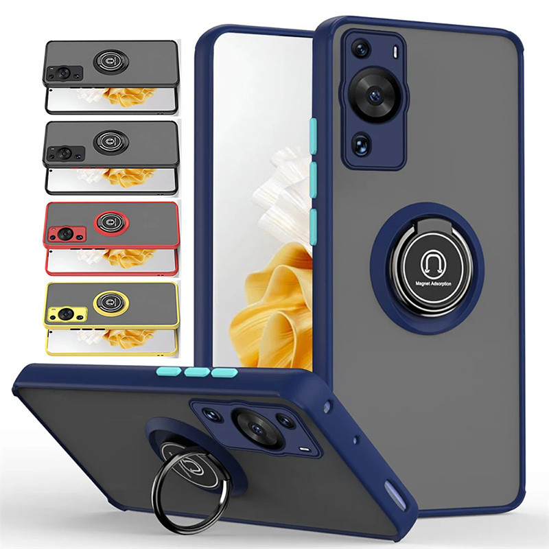 For Huawei P60 Pro P40 P30 P20 Lite Pura 70 Transparent Matte Case Ring ...