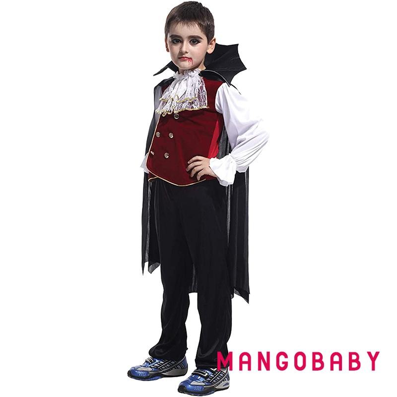 MG-Kids Boys Halloween Costume Long Sleeve Top Pants Cape Collar ...