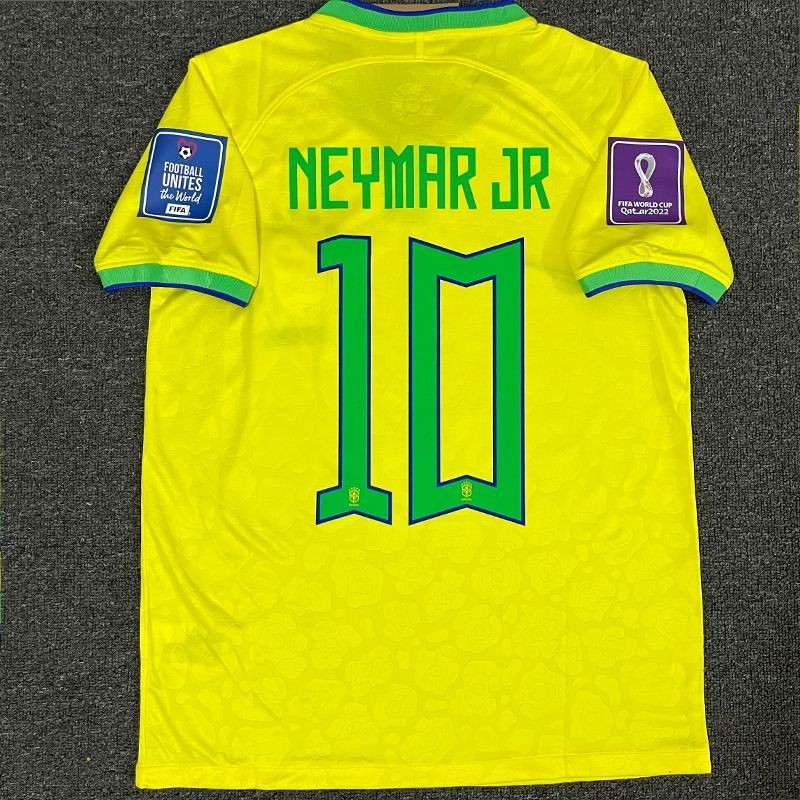 2022 World Cup Brazil Brazil Jersey Team Jersey Home No. 10 Neymar ...