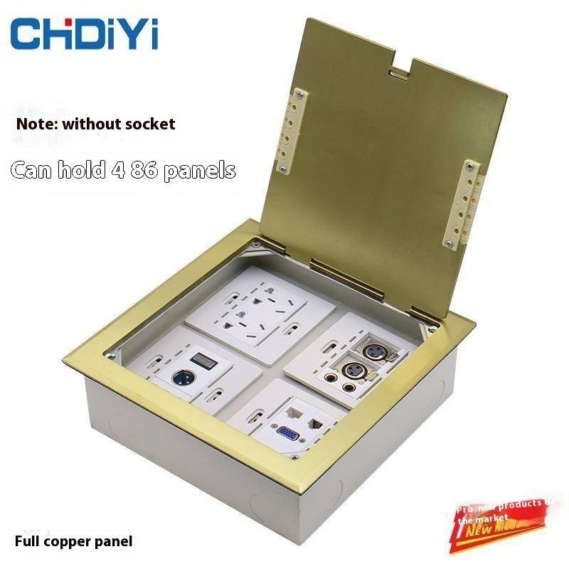 Open Floor Socket All Copper Waterproof Hidden Type 4pcs 86 Panel Floor ...