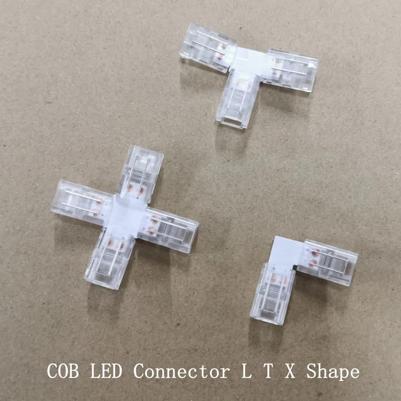 5pcs 2Pin 8mm COB LED Connector L T X Cross Shape for 2835 Led Strip ...