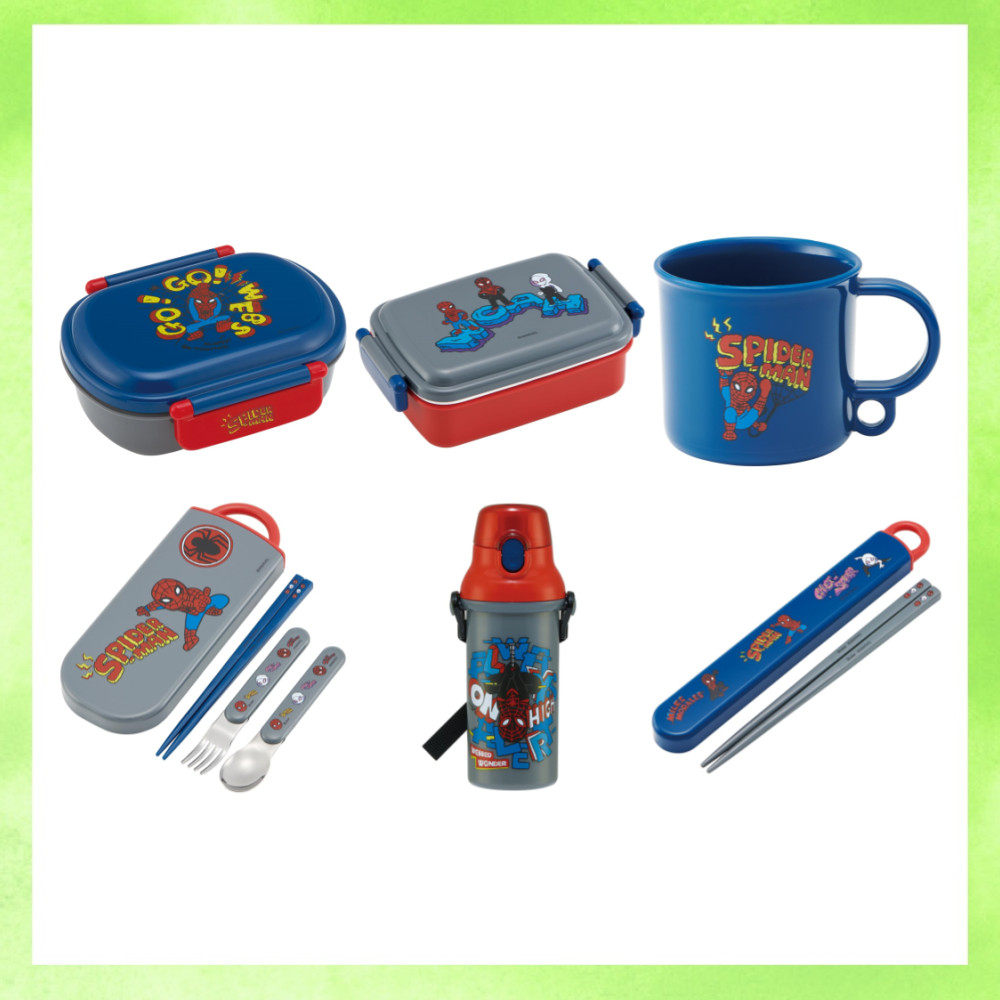 Skater Children's Lunch Box, 1 Tier, 360ml, Fluffy Dome Shape, Spiderman, Antibacterial, For ...