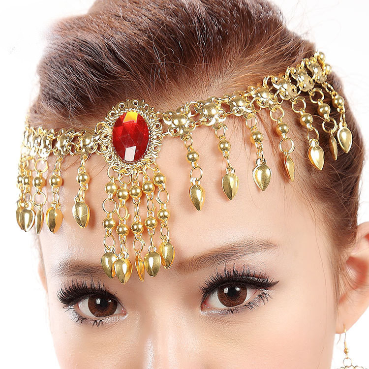 Belly Dance Head Chain Ornament Indian Dance Diamond Head Chain Dance ...