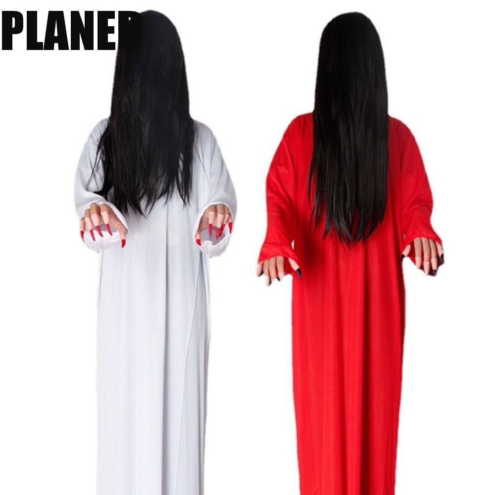 PLANED Female Ghost Costume, White Red Sadako Halloween Costumes, Funny ...