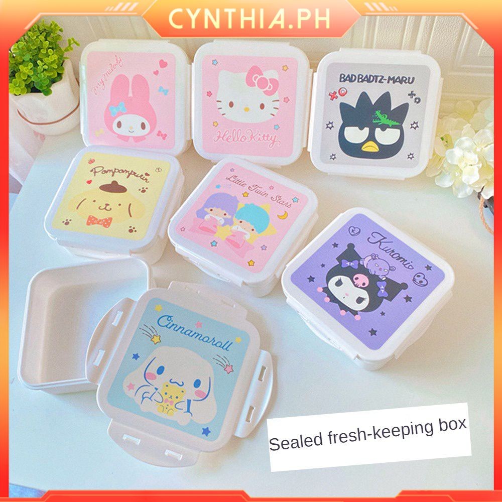 Sanrio Cute Fresh-keeping Box Cartoon Crisper Box With Four-sided ...