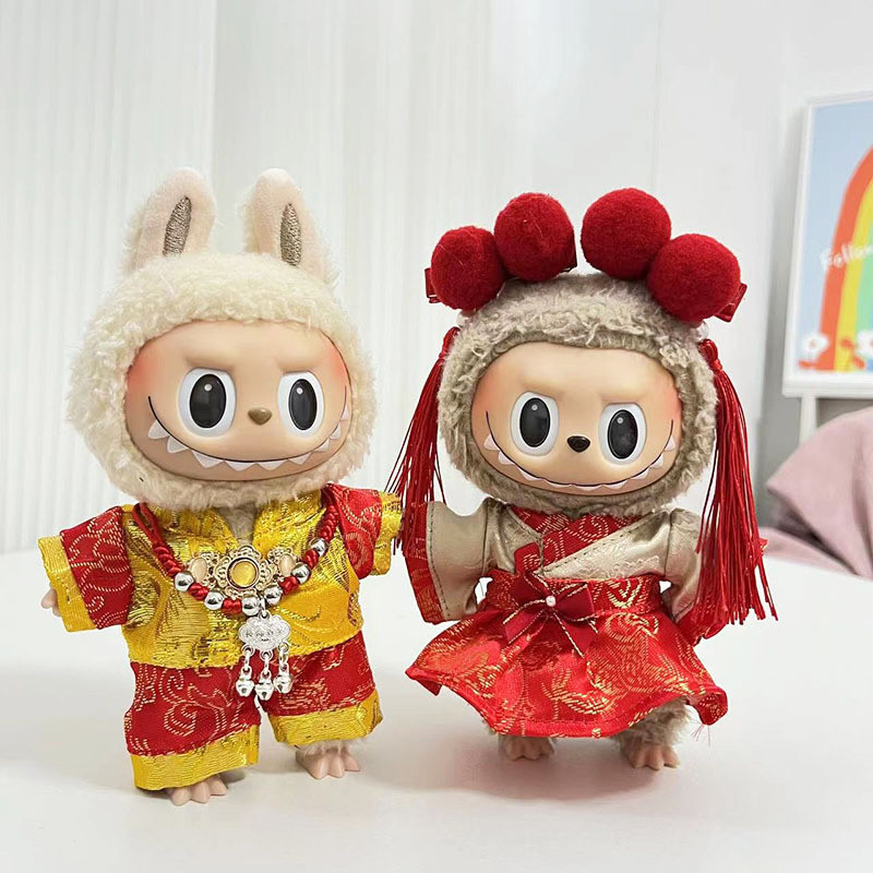 New Year Clothes for Labubu V1 V2 Have A Seat Labubu Outfit 15cm Doll ...