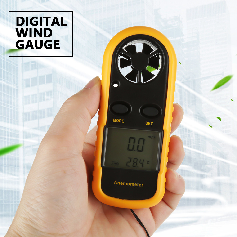 Digital Anemometer Wind Speed Gauge Air Speed Temperature Thermometer ...