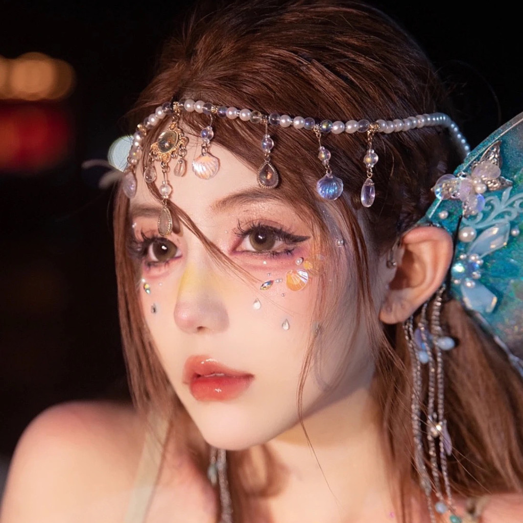 Mermaid Princess Ancient Style Exotic Elf Tassel Forehead Ornament ...