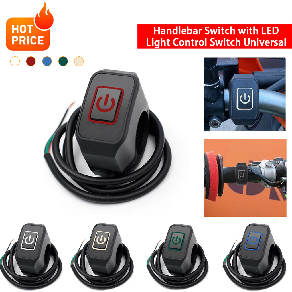 Motorcycle Modified Waterproof Handlebar Switch with LED Light Control ...