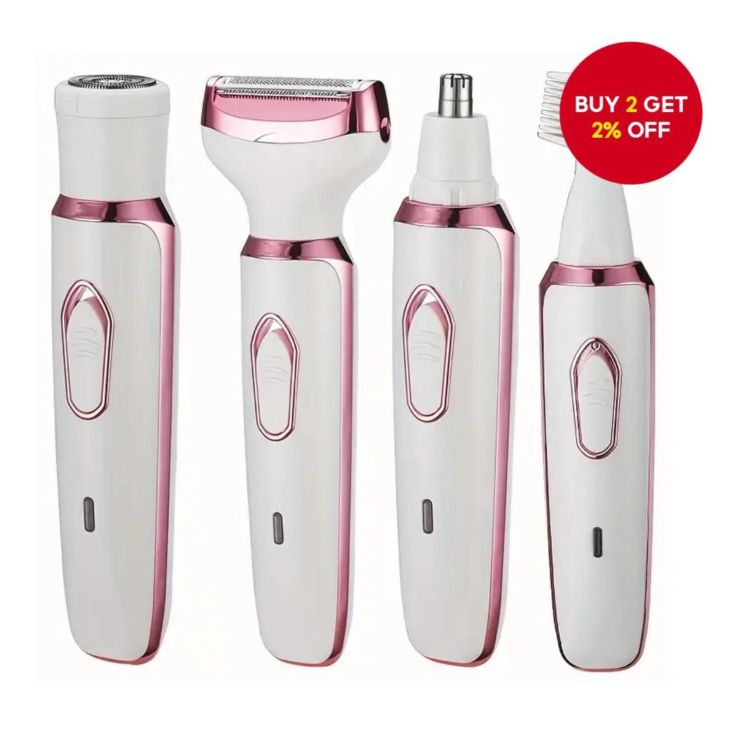 4-in-1 Electric Shaver Ladies Body Hair Removal Painless Cordless ...