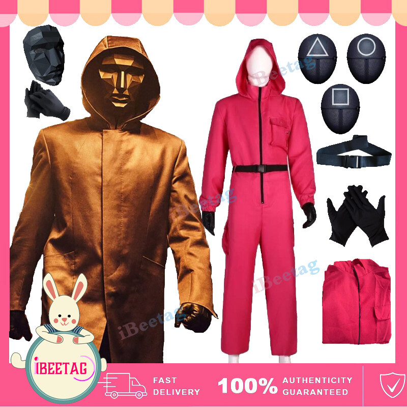 Squid Game Guard and The Front Man Adult&Kids Jumpsuit Halloween ...