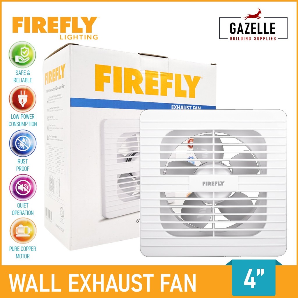 Firefly Wall Exhaust Fan 4" FEFW21/04W No Plug Splicing Needed | Shopee ...