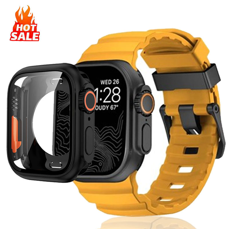 Silicone Strap And Change to Ultra Case For Apple Watch Ultra series 10 ...