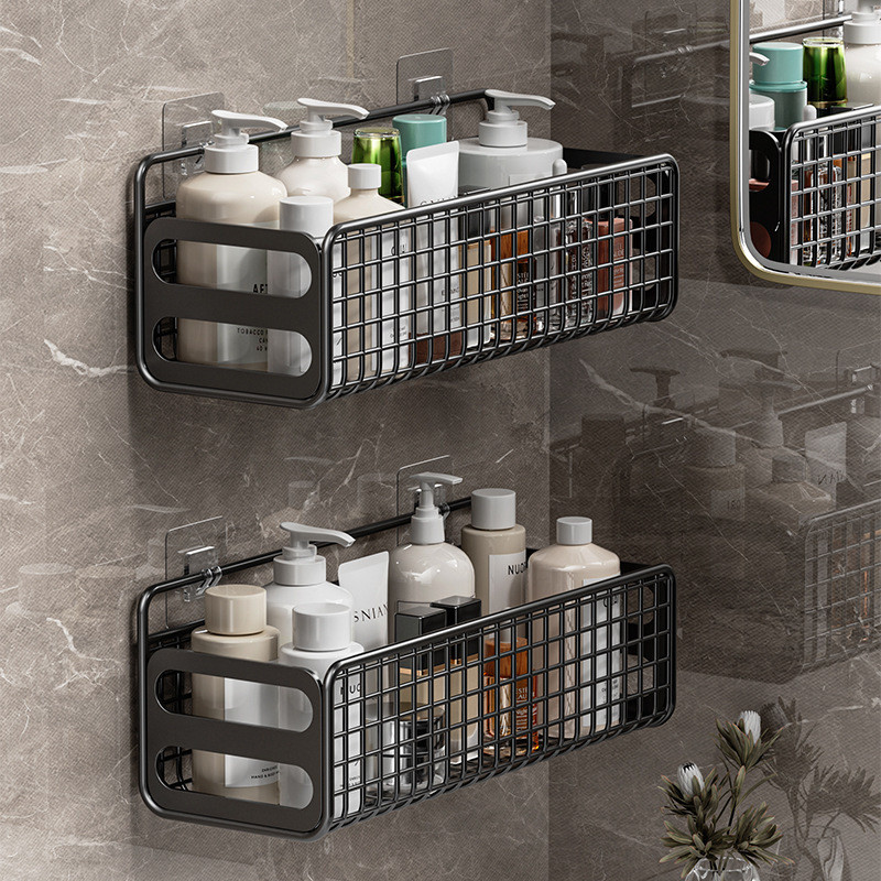 No-Drill Bathroom Storage Rack, Widened Drainage Wall-Mounted Toilet ...