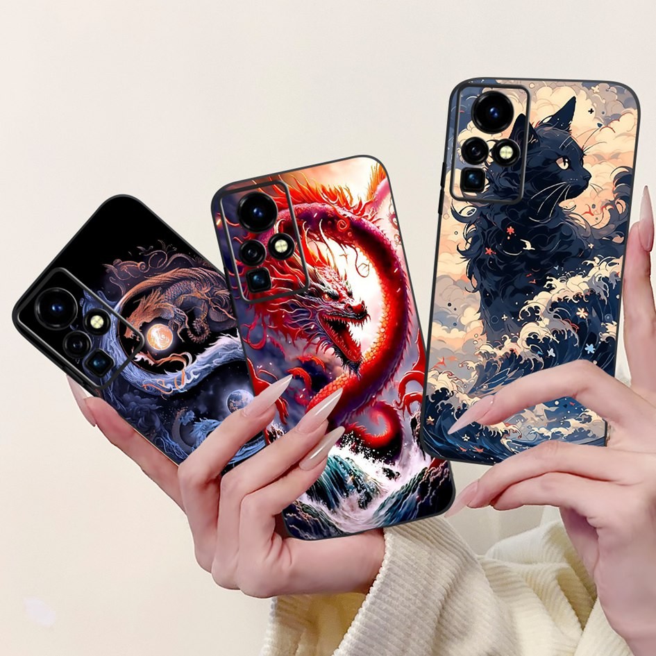 For Infinix Zero X Neo Case X6810 Cover Cool Cartoon Dragon Soft ...