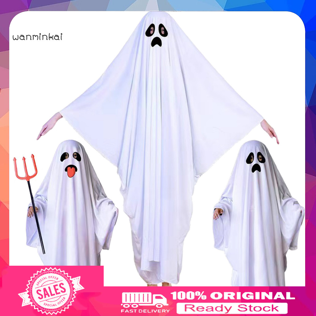 [Ready stock] Halloween Costumes for Boys and Girls Smiling Ghost Robe ...