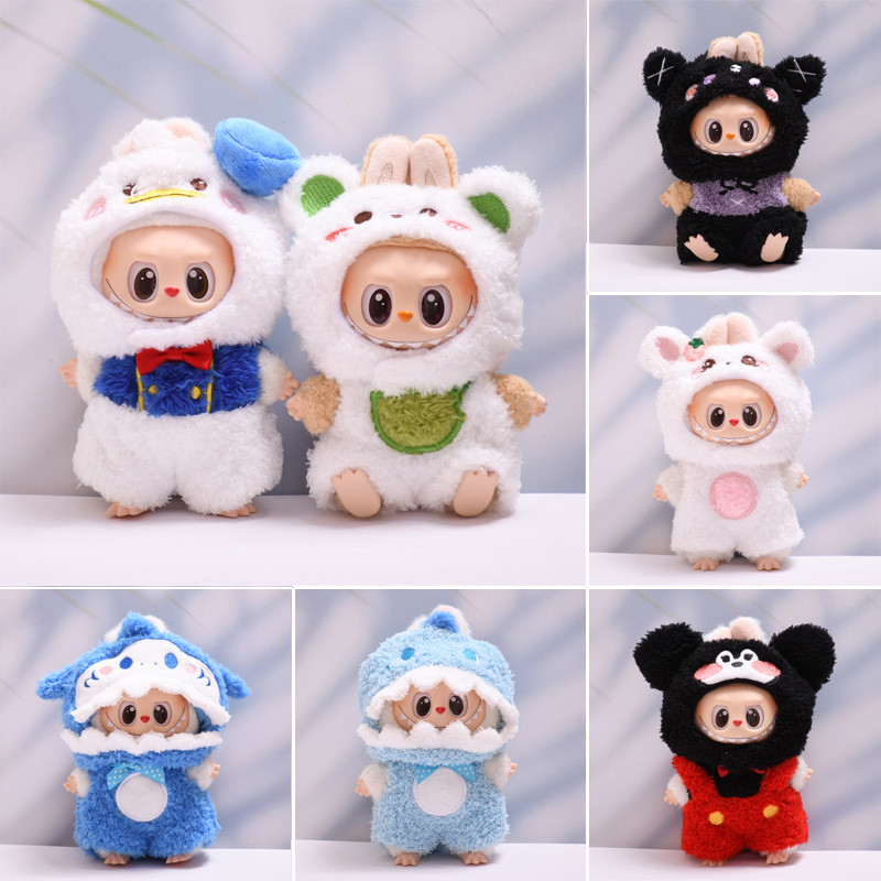 15cm 17cm Labubu Clothes Plush animal jumpsuit For labubu V1 V2 V3 ...