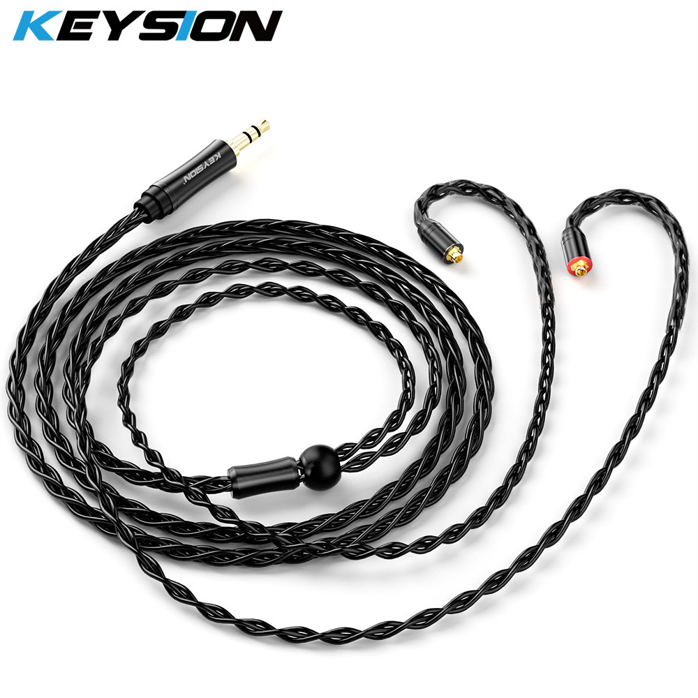 KEYSION 1.2m DIY Replacement MMCX Cable 3.5/4.4mm 8 Core Silver-Plated ...