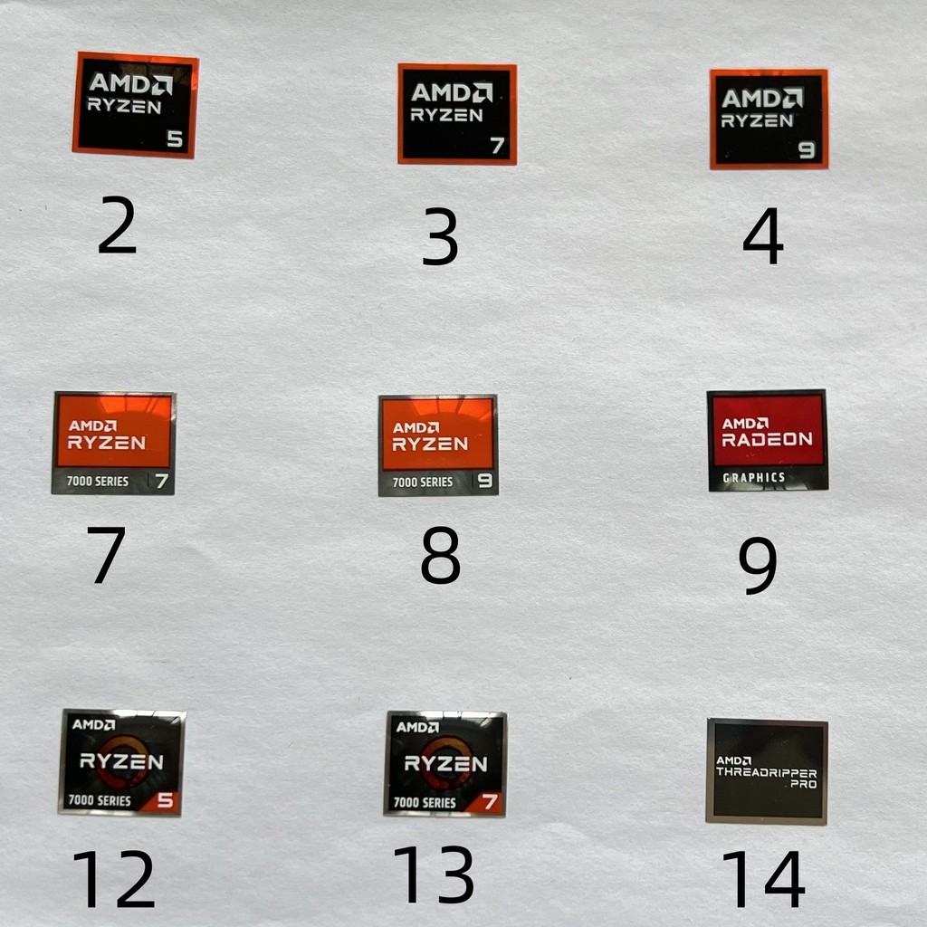 2025 RYZEN RYZEN 8000 7000 6000 Series R3 R5 R7 R9 Laptop Label ...