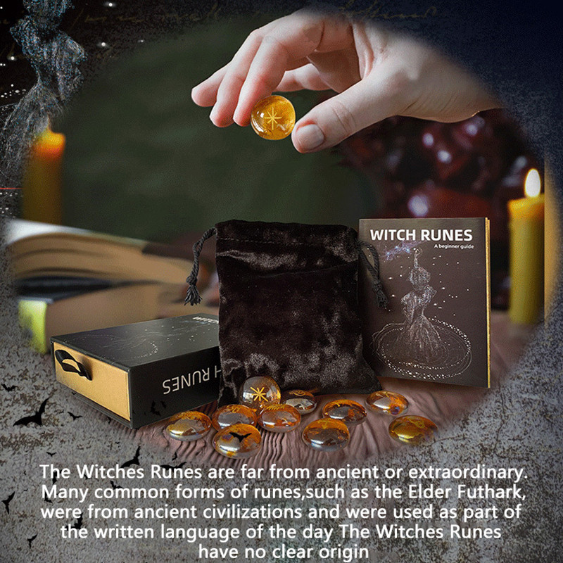 TFPH Runes Set 13 Pcs Rune Stones Witches Runes Kit Multifunctional ...