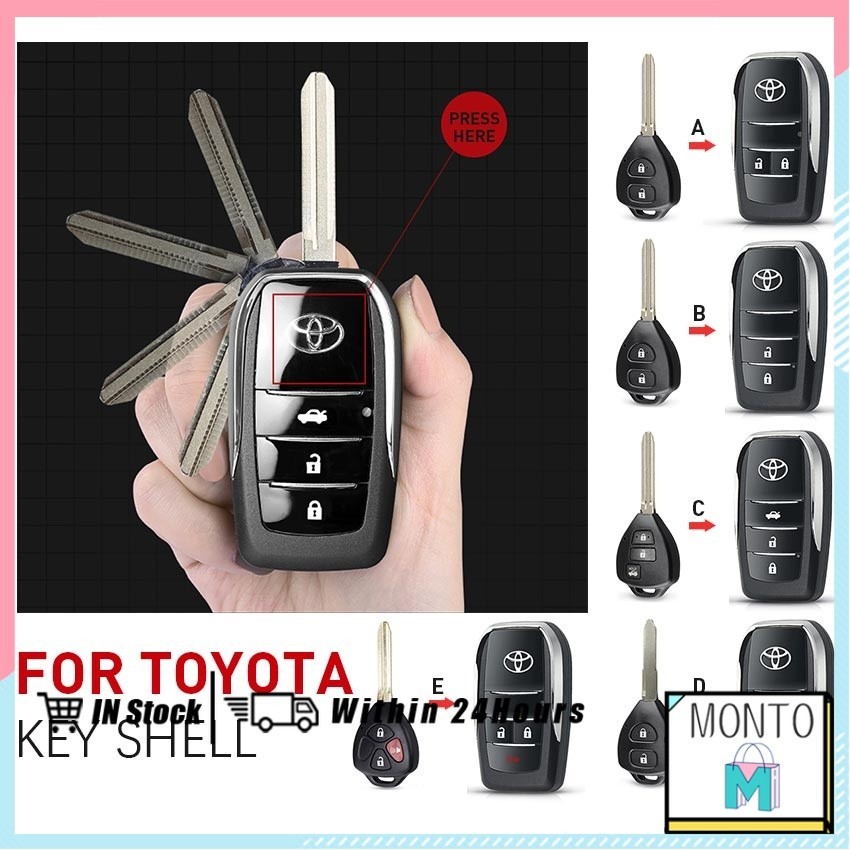 Toyota Flip Key Cover, Replacement Case for Vios Wigo Innova Fortuner ...