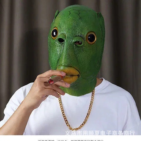 Fish Head Cover Children's Green Head Cute Children's Toy Green Fish ...