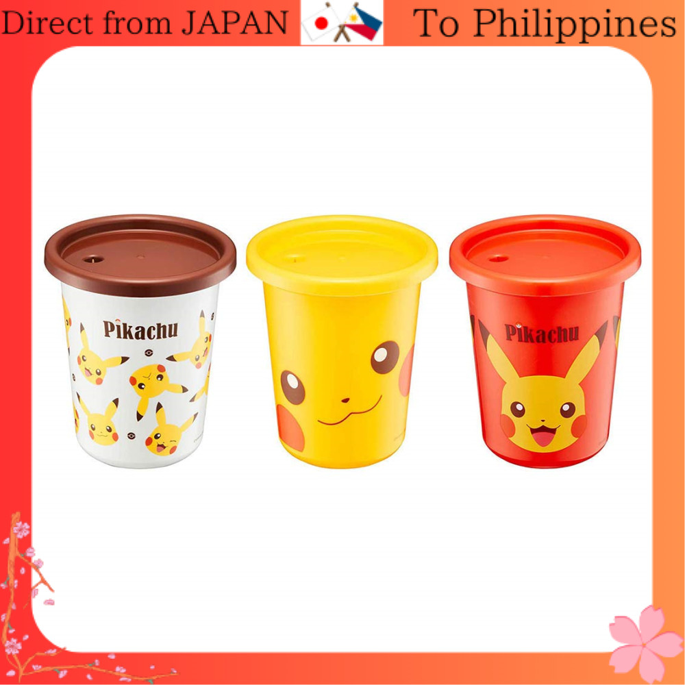 Skater 3 Tumblers with Straw 320ml Pikachu Face Pokemon SIH3ST Made in Japan SIH3ST-A | Shopee ...