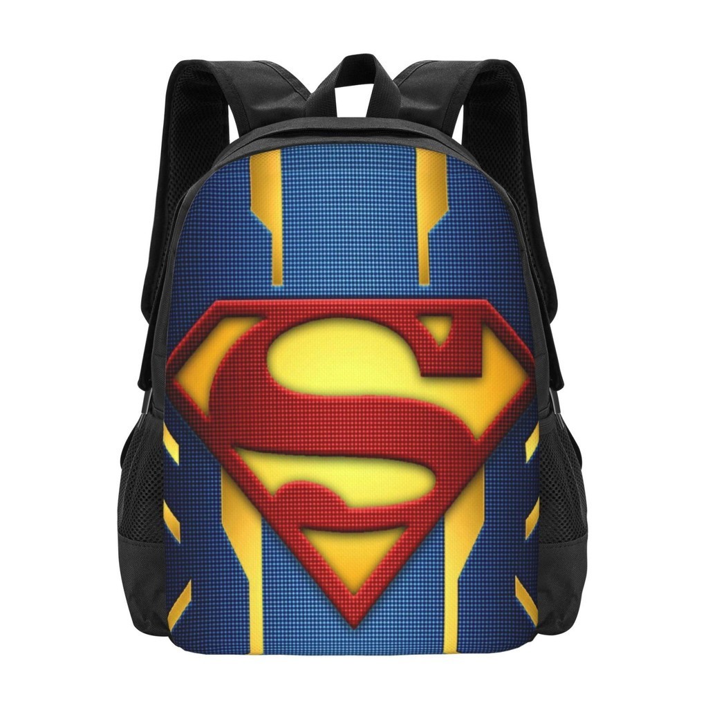 Superhero Superman Backpack Unisex Cartoon Students Bookbag Canvas ...