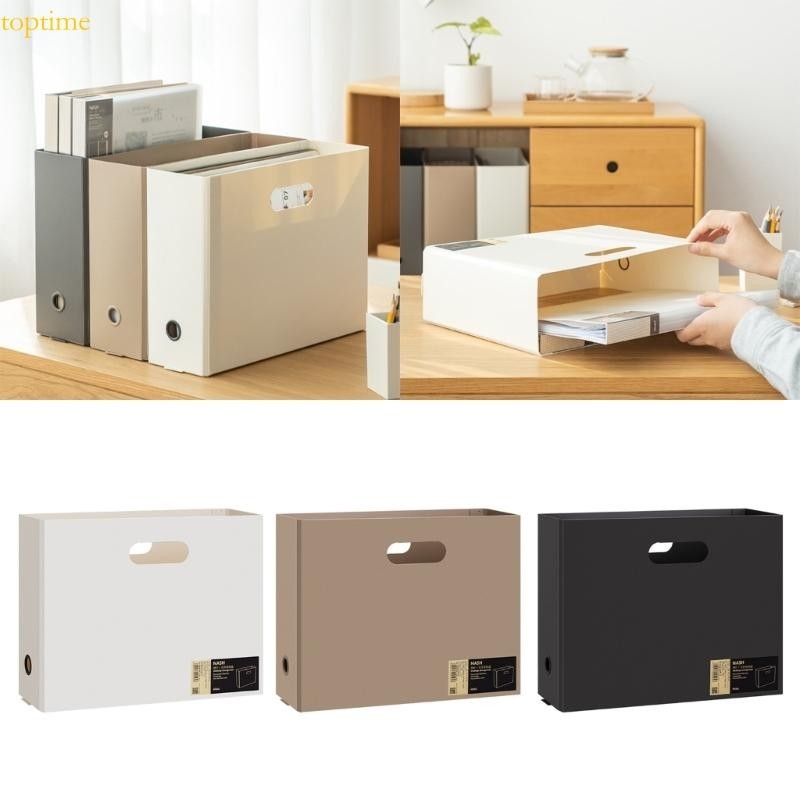 Top Plastic File Storage Box Large Capacity Desk Organizer File Box for ...