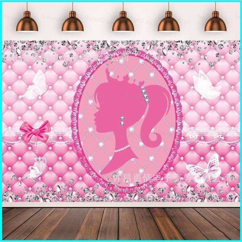 Jersey pink Barbie Birthday theme backdrop banner party decoration ...