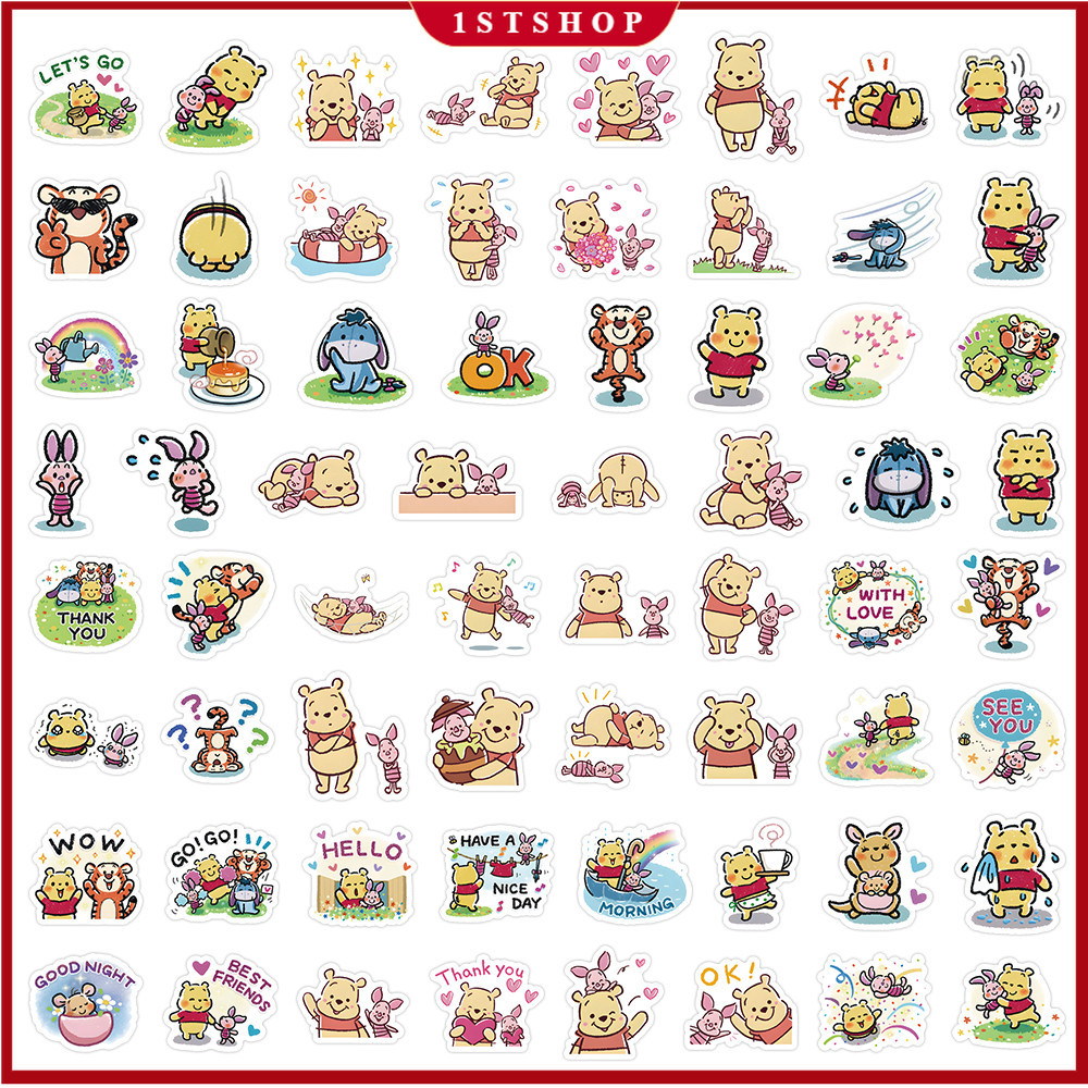3D Cartoon Pooh Bear Stitch Sticker for Kids | Shopee Philippines