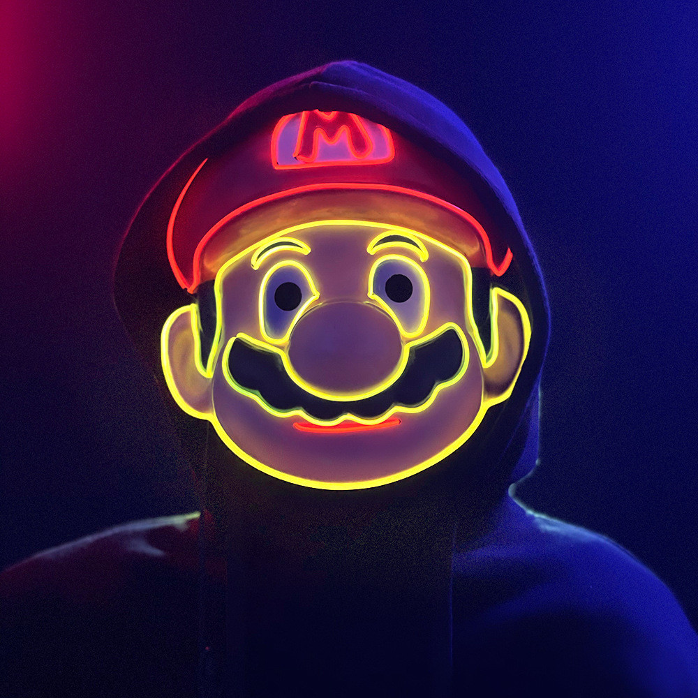 Super Mario Bros LED Mask Light Up Party Neon Mask Cosplay Mask ...