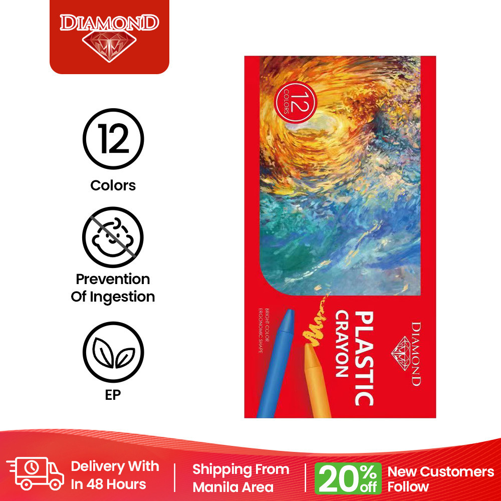 DIAMOND Crayons for Toddlers, 12/18/24 Colors Non Toxic Crayons, Easy ...
