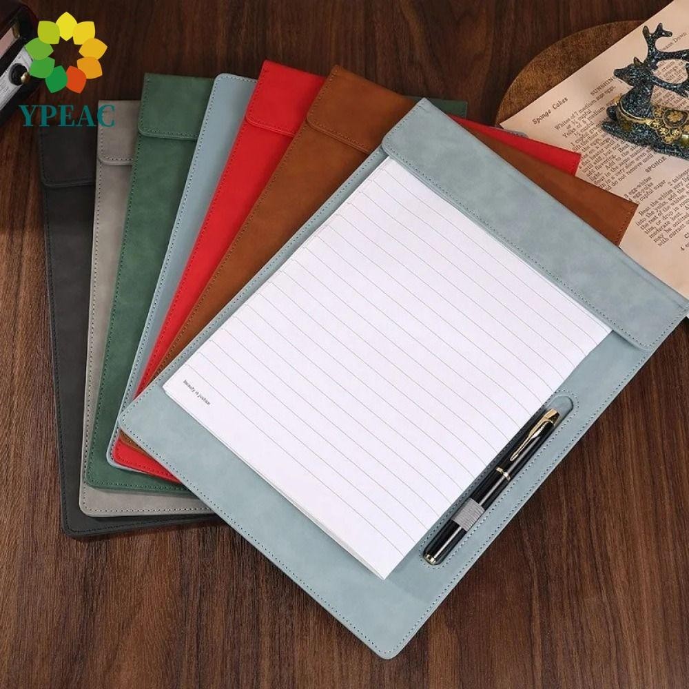 YPEAC File Folder, PU Leather Magnetic Writing Clipboard, Folder Menu ...
