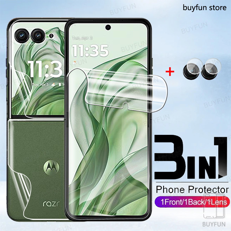3-in-1 Back Soft Protector + Front Hydrogel Film + lens film For ...