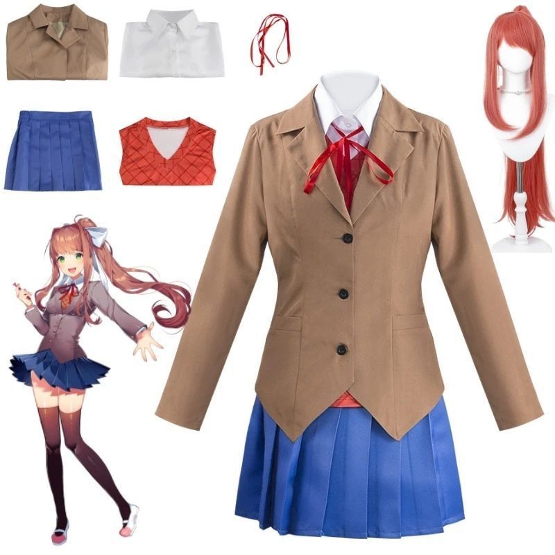 Game Doki Doki Literature Club Monika Cosplay Sayori Yuri Natsuki ...