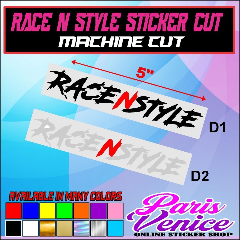 race n style logo 5inches machine cut diecut original sticker | Shopee ...